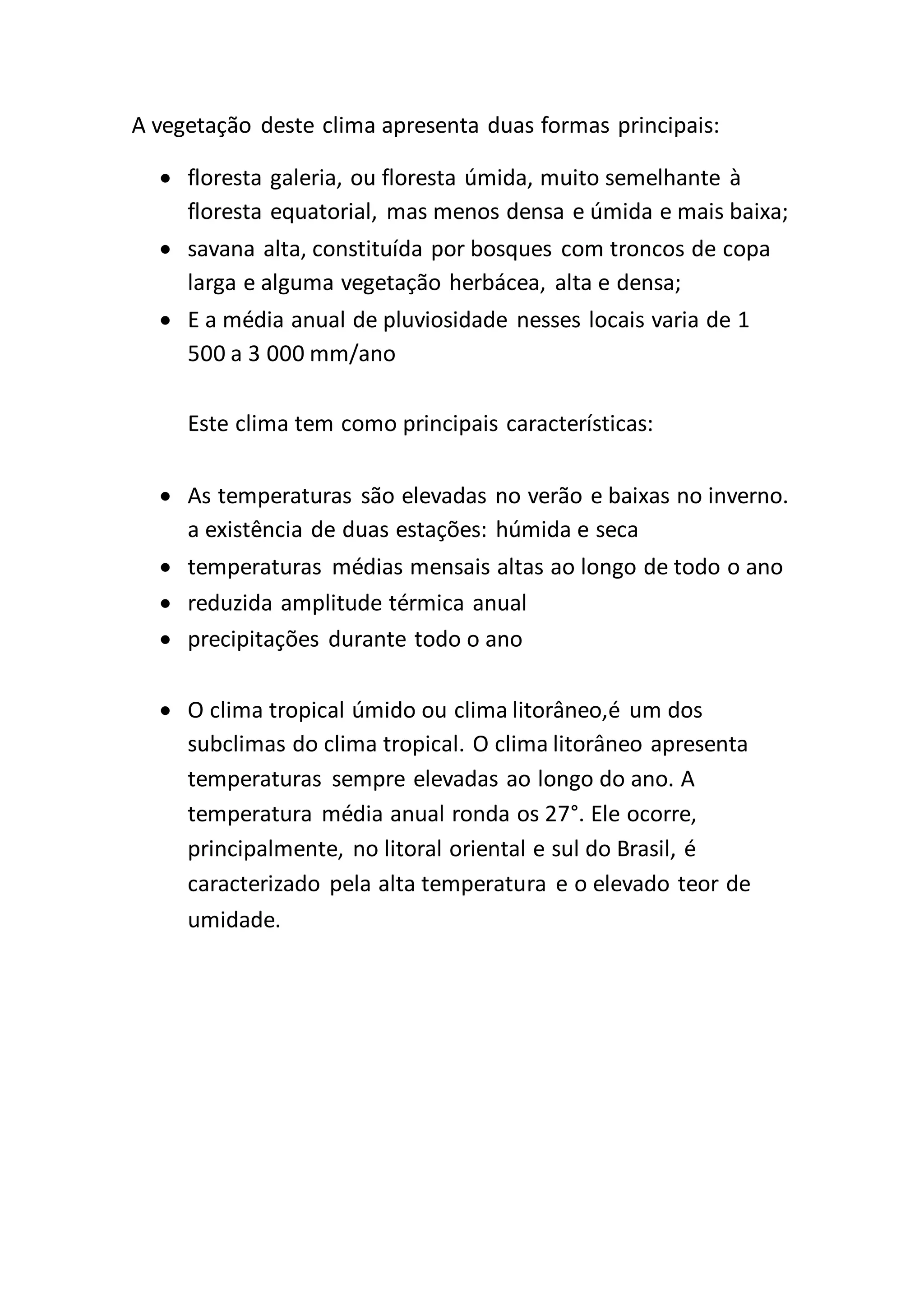 Clima tropical humido | DOCX