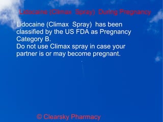 Climax Spray (Generic Lidocaine Spray) | ODP