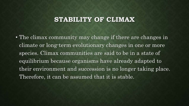 Climax community presentation.pptx | Biological Sciences | Science