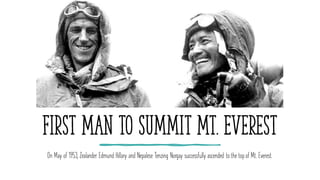 Climbing Records on Mount Everest (8850 m) | PPT | Free Download