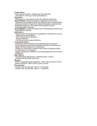 Clindam patient information leaflet | PDF