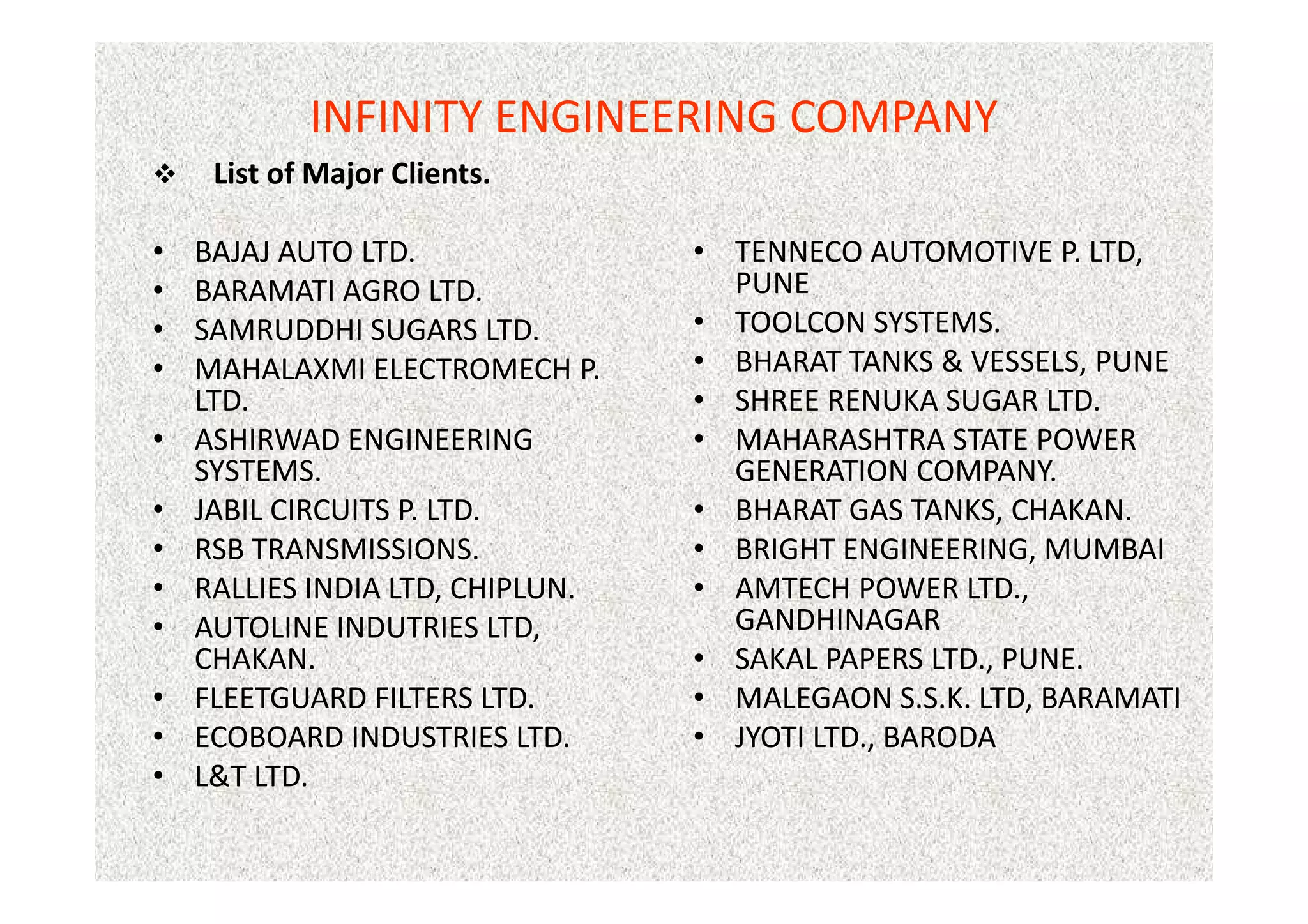 Infinity Engineering Co., Pune, Electrical Products | PDF