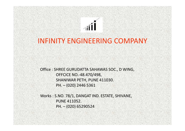 Infinity Engineering Co., Pune, Electrical Products | PPT
