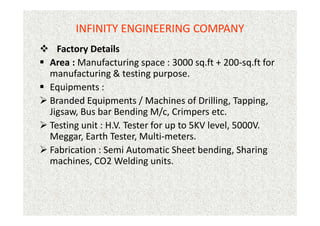 Infinity Engineering Co., Pune, Electrical Products | PDF