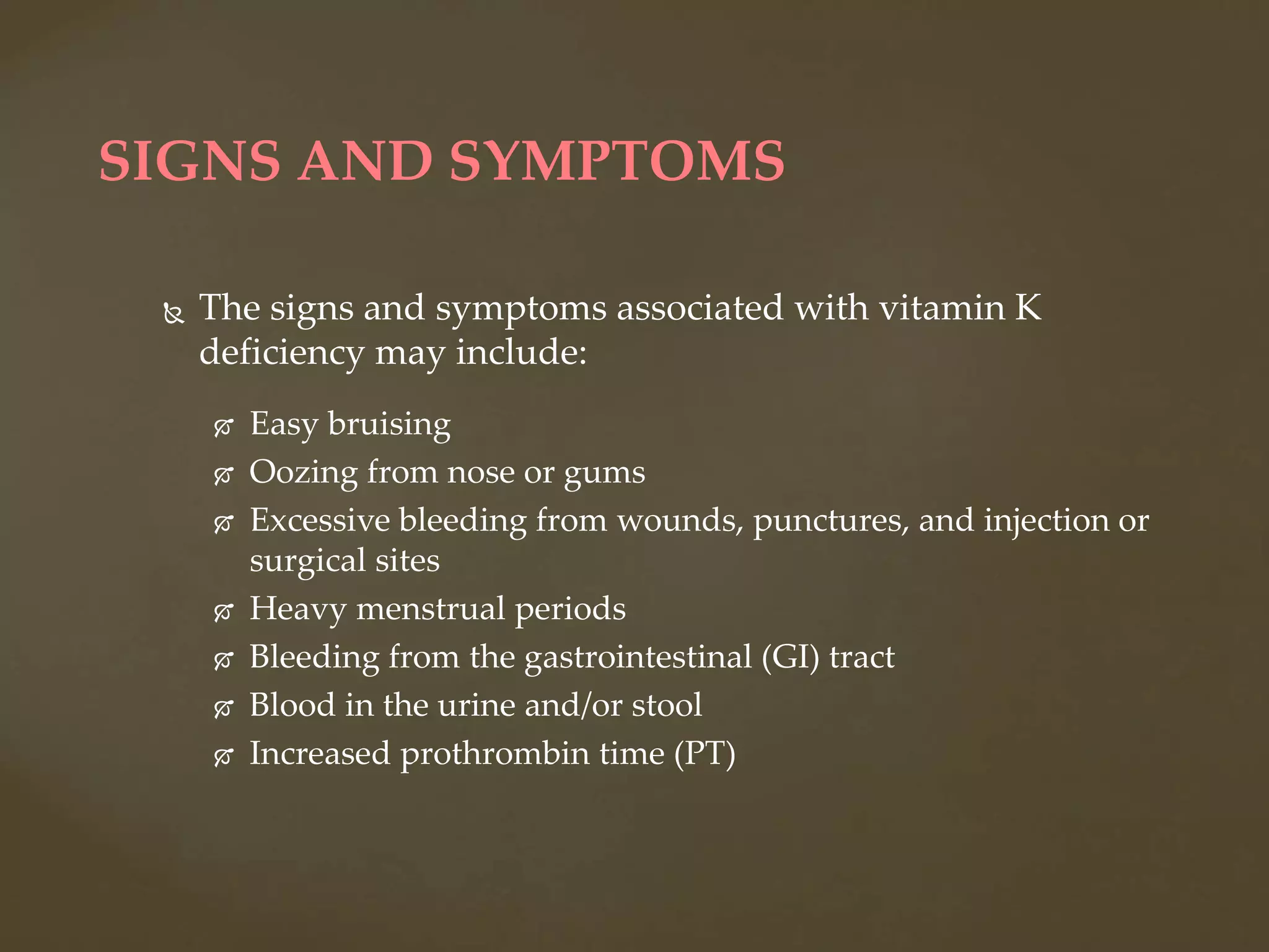vitamin k deficiency | PPTX