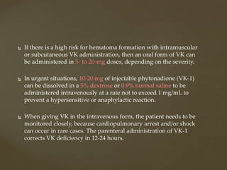 vitamin k deficiency | PPTX
