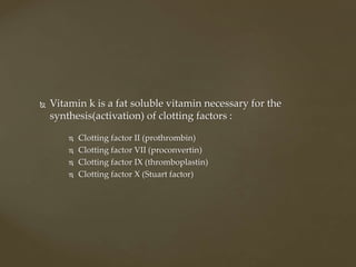 vitamin k deficiency | PPTX