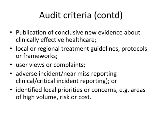 Clinical audit | PPTX | Healthcare Industry | Industries