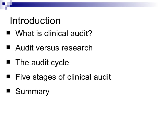 Clinical Audit Presentation | PPT
