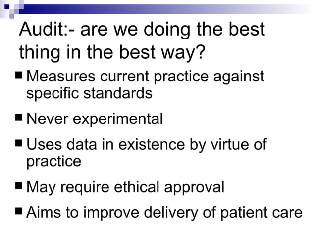 Clinical Audit Presentation | PPT