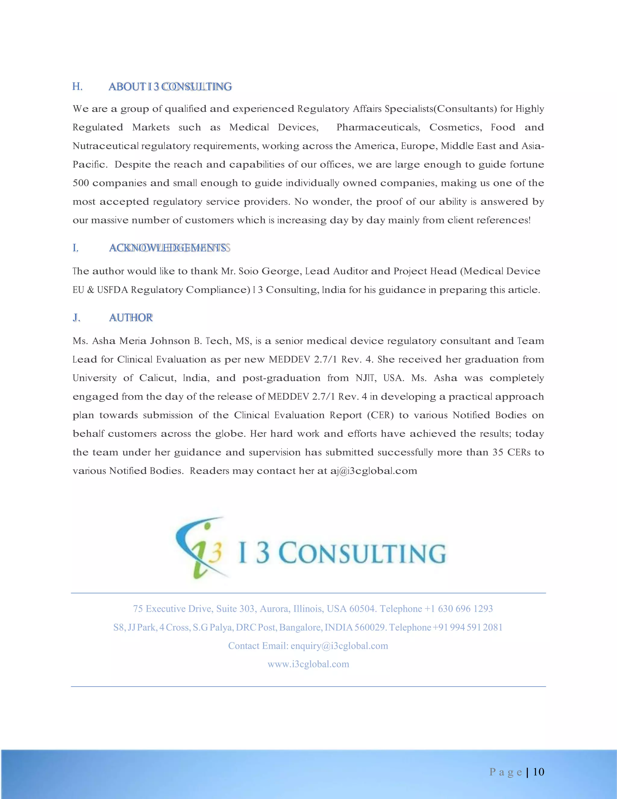 Clinical Evaluation Report for Medical Devices | PDF