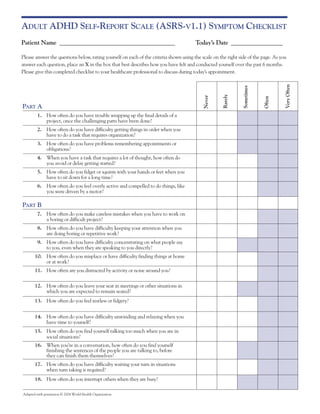 Clinical scales for ADHD assessment | PDF