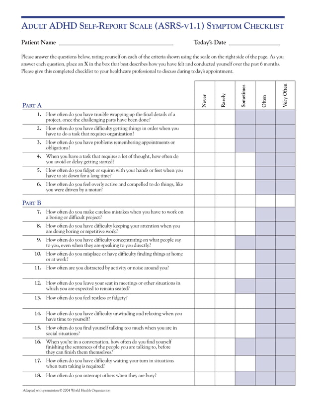 Clinical scales for ADHD assessment | PDF | Brain and Nervous System ...