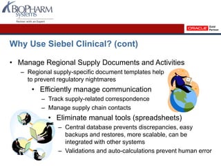 Clinical Supply Management with Siebel Clinical | PDF