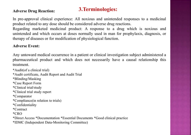 Unit 5: Clinical trials & Regulatory guidelines | PPT