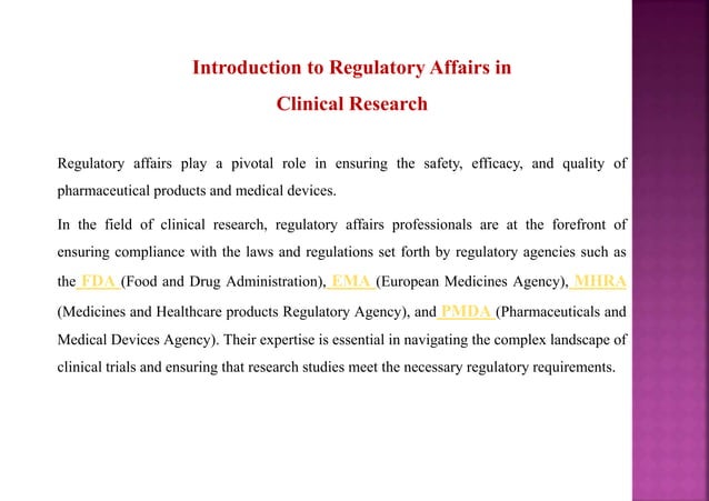 Unit 5: Clinical trials & Regulatory guidelines | PPT