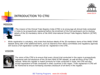 Clinical Trials Registry | PPT