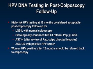 Clinical Uses of HPV Testing | PPT