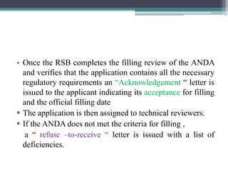 ANDA regulatory approval process | PPTX