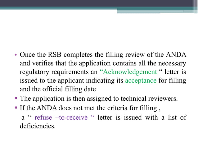 ANDA regulatory approval process | PPTX