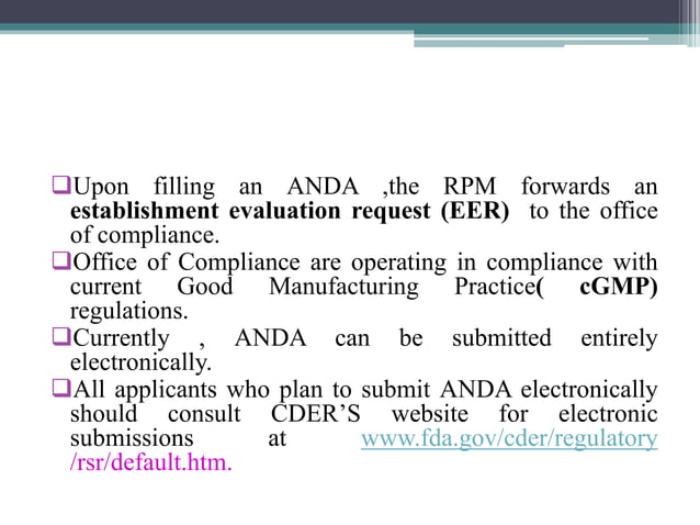 ANDA regulatory approval process | PPTX