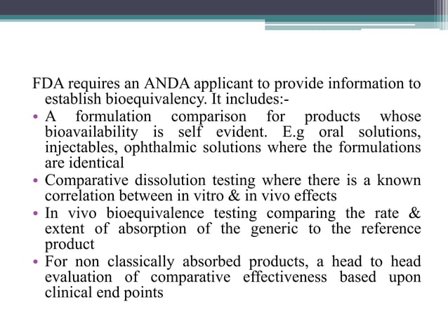 ANDA regulatory approval process | PPTX