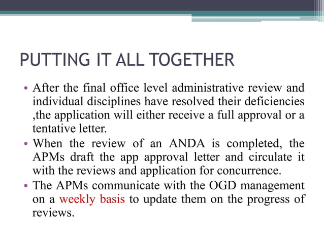 ANDA regulatory approval process | PPTX