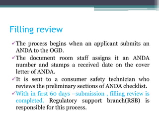 ANDA regulatory approval process | PPTX