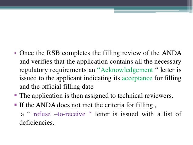 ANDA regulatory approval process