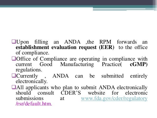 ANDA regulatory approval process