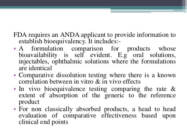 ANDA regulatory approval process