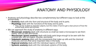 Clinical Anatomy and Physiology for Veterinary Science: Chapter One | PPTX