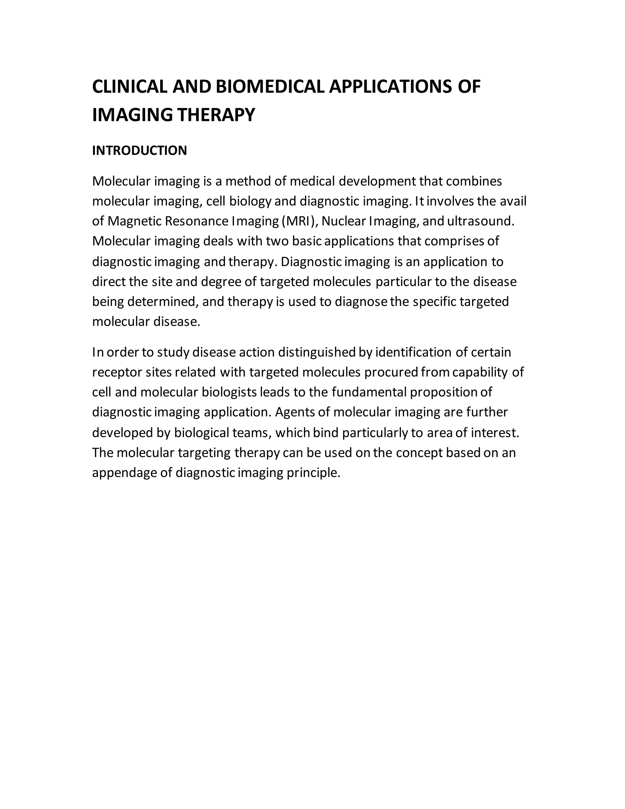 Clinical and biomedical applications of imaging therapy | DOCX