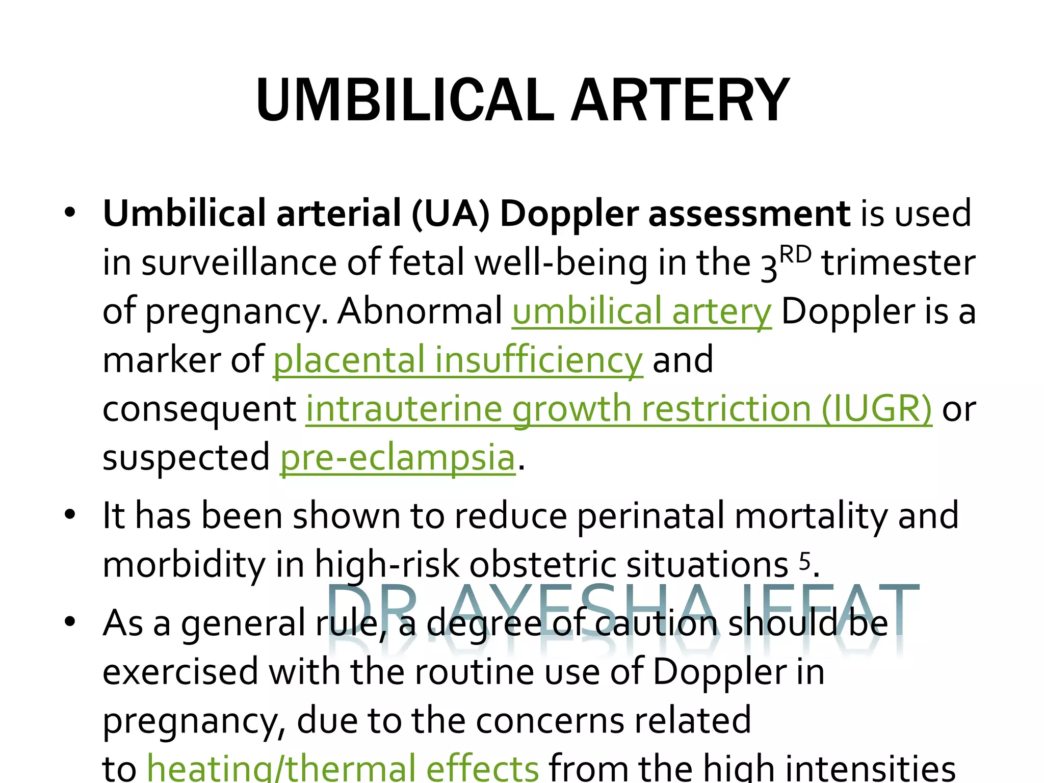 Clinical application of doppler in obstetrics new | PPTX