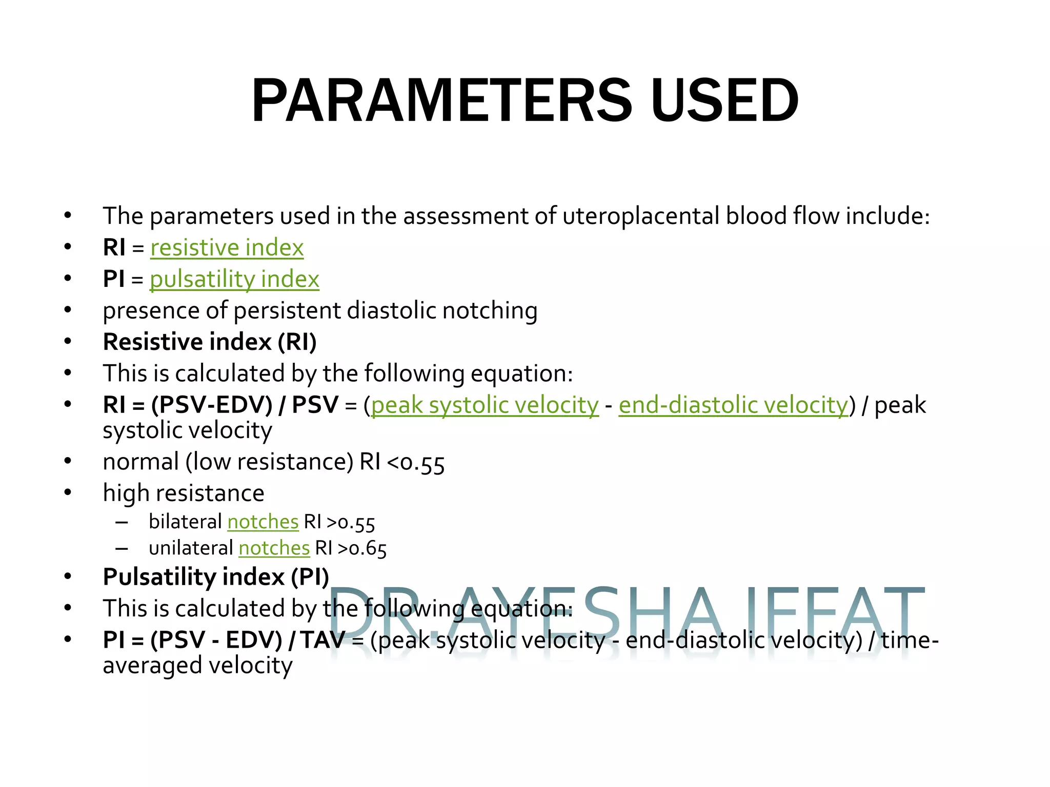 Clinical application of doppler in obstetrics new | PPTX