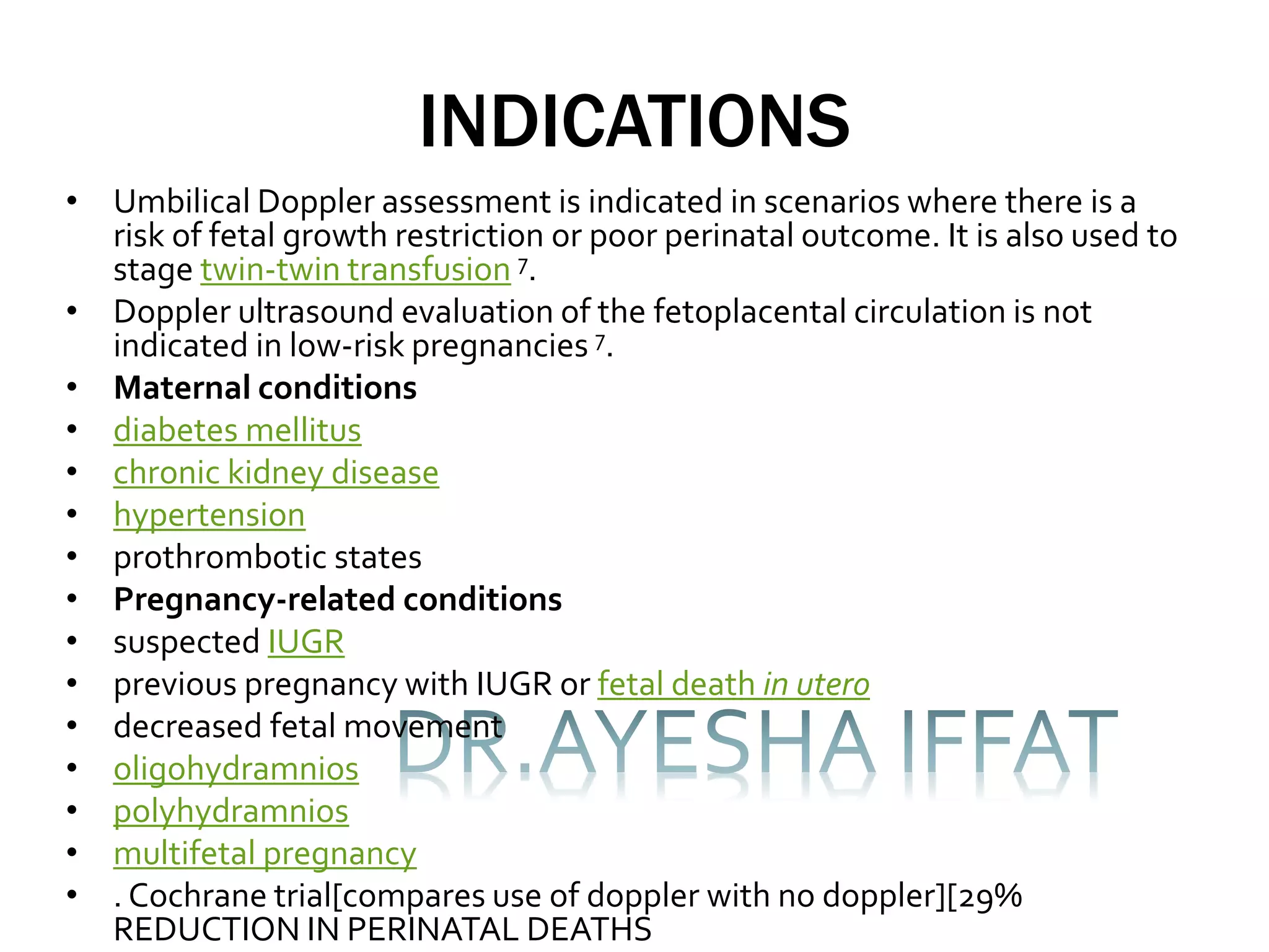 Clinical application of doppler in obstetrics new | PPTX