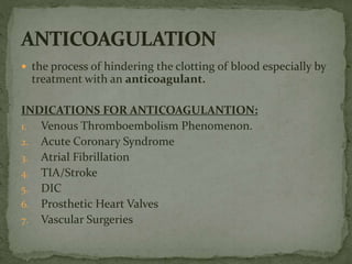 Clinical approach to anticoagulation | PPT