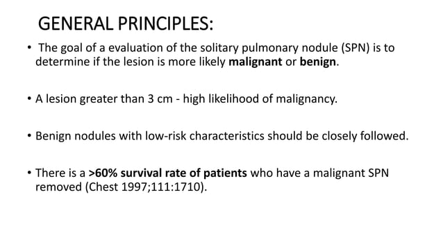 Clinical approach to solitary pulmonary nodule final | PPTX | Lung and ...