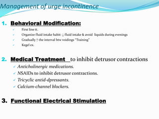 Clinical approach to urinary incontinence | PPTX