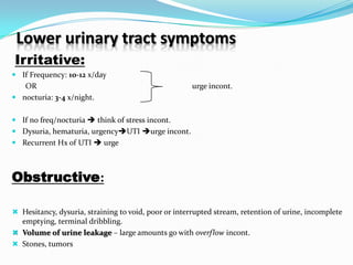 Clinical approach to urinary incontinence | PPTX