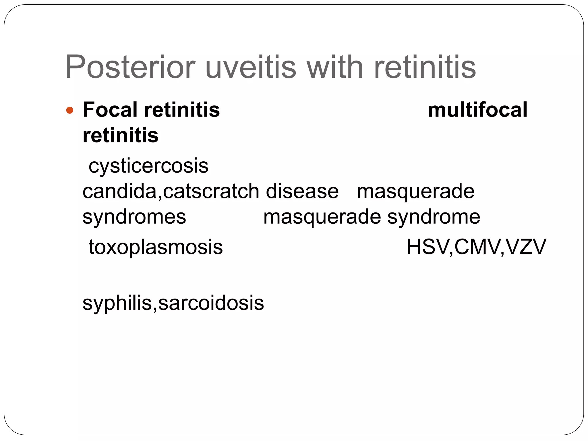 Clinical approach to uveitis | PPTX