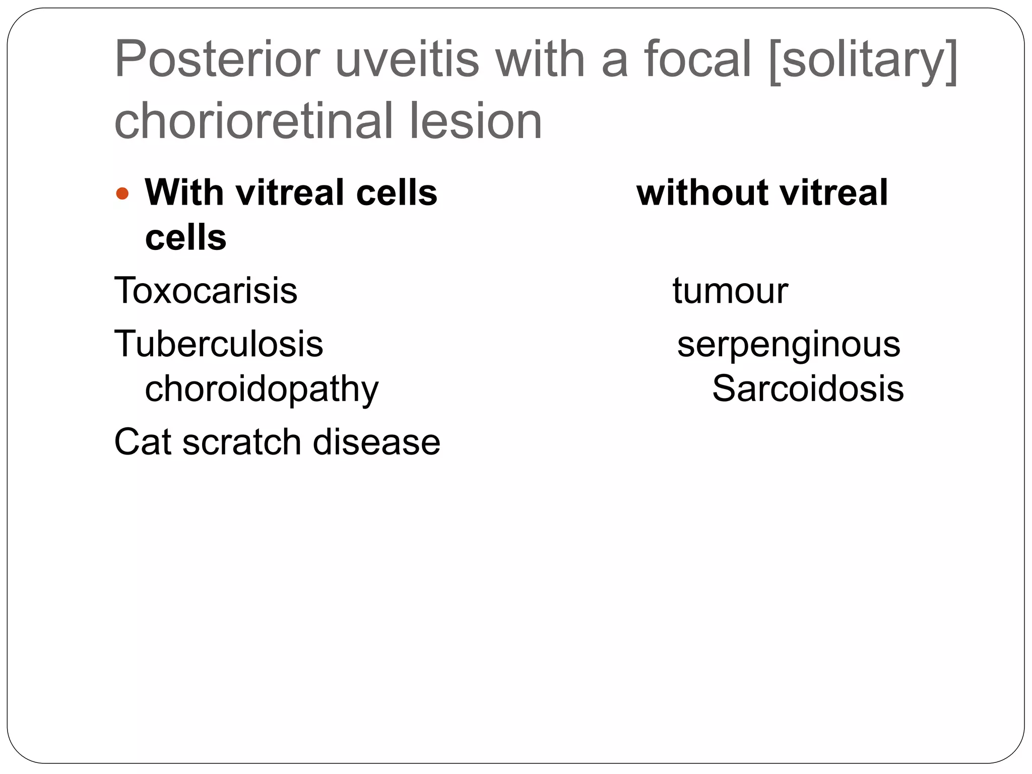 Clinical approach to uveitis | PPTX