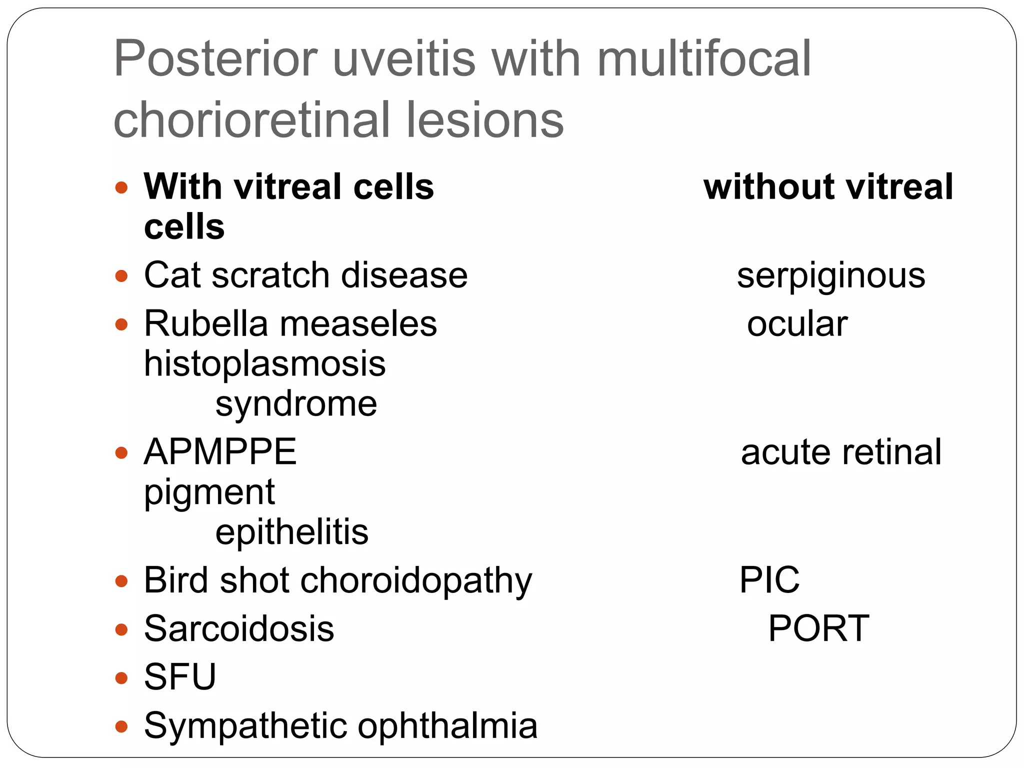 Clinical approach to uveitis | PPTX