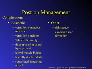 Clinical aspects of cleft lip & palate reconstruction | PPT
