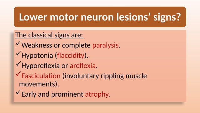 Clinical Aspects of Upper and Lower Motor Neuron Lesions | PPT