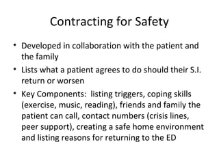 Clinical assessment of child and adolescent psychiatric emergencies | PPT