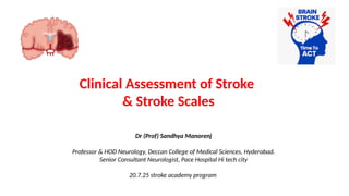 Clinical Assessment of stroke and stroke scales | PPTX