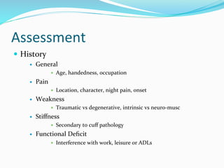 Clinical assessment of the rotator cuff david copas | PPT