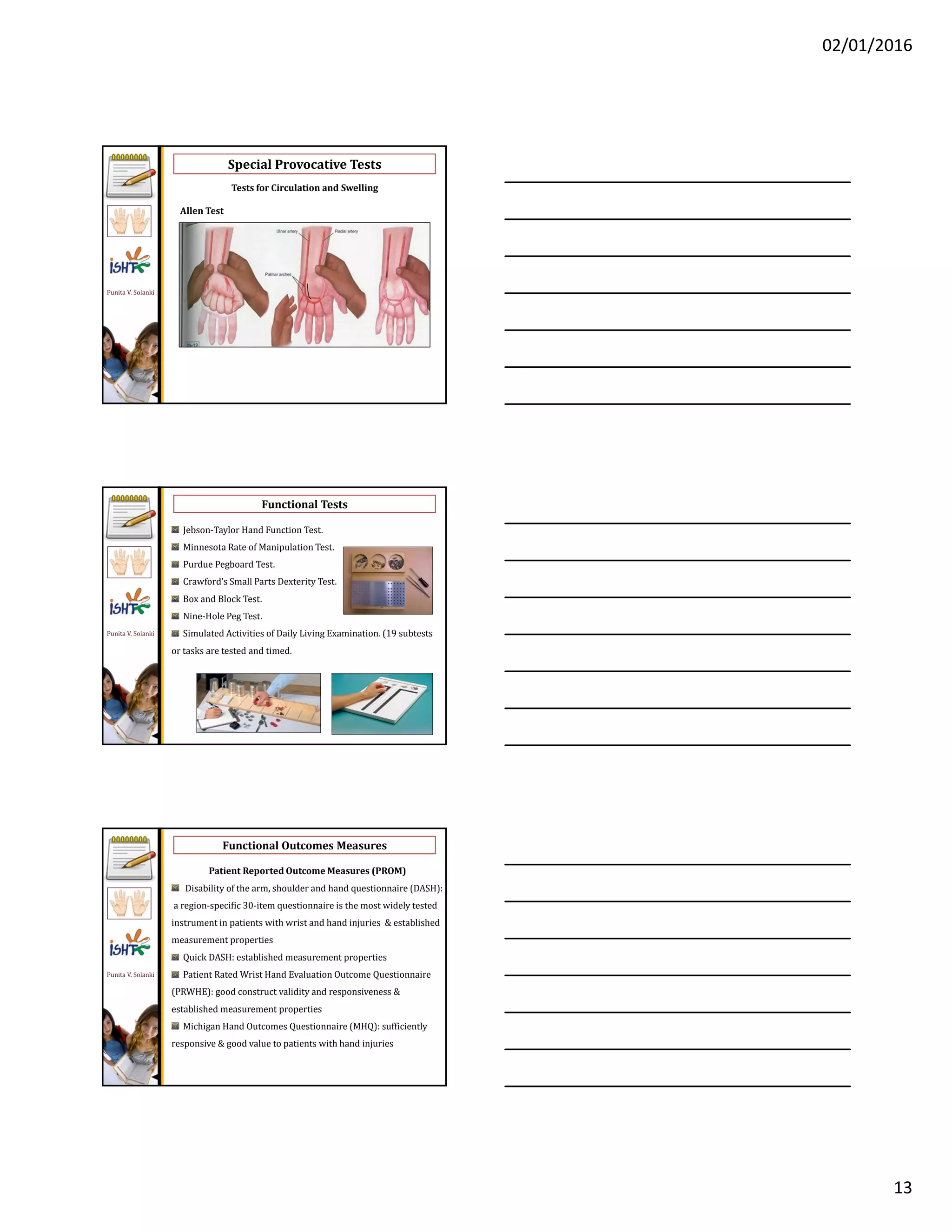 Clinical Assessment of Wrist and Hand: Occupational Therapist's ...