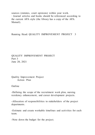 Clinical Assignment Quality Improvement Final Project Goal | DOCX